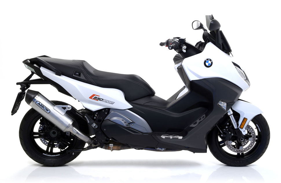 BMW C650 Sport 2016 Full ARROW Exhaust with Aluminium / Carbon Silencer
