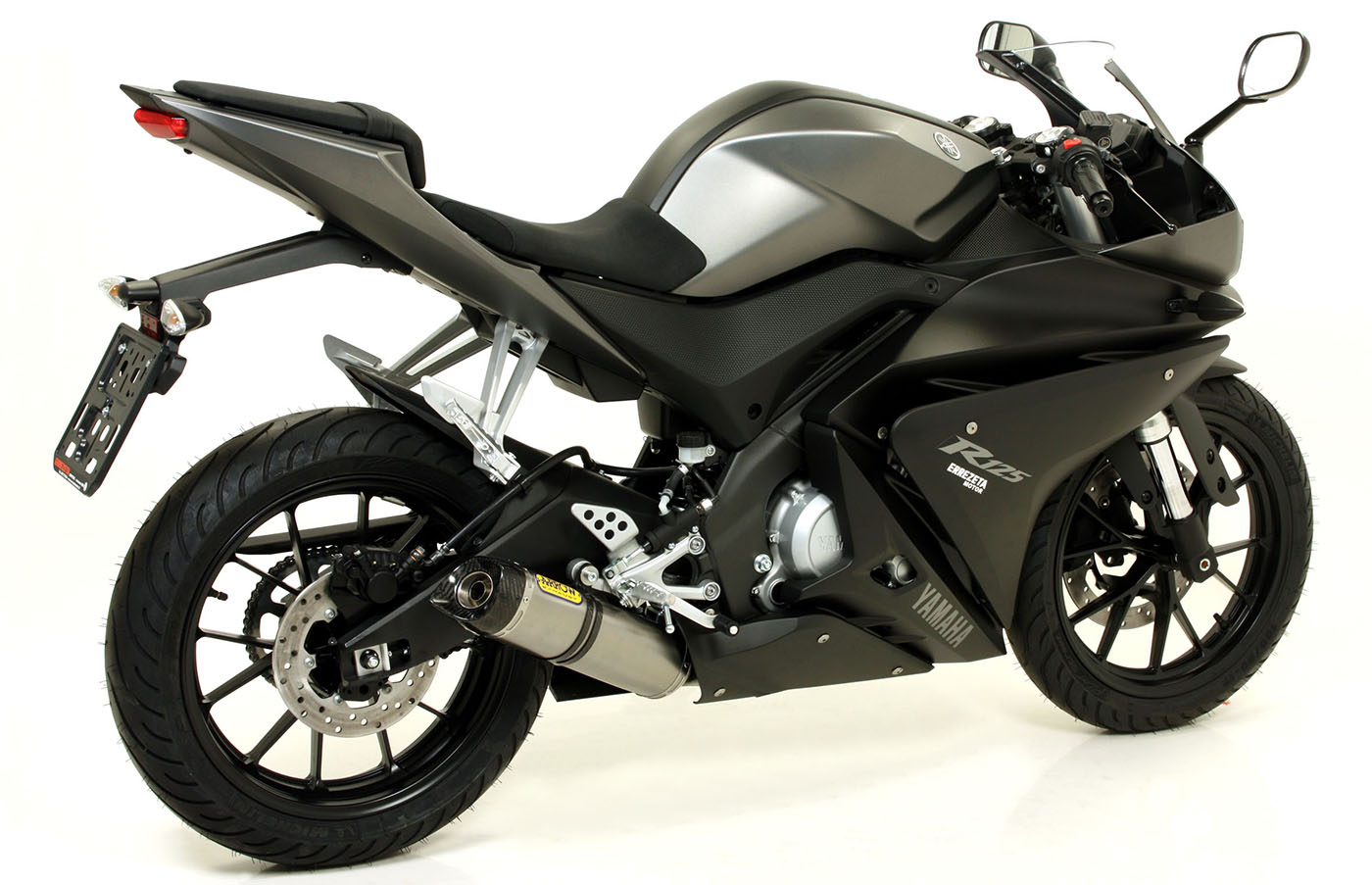 Yamaha YZF-R125 2014-2015 Full ARROW Exhaust with Titanium/Carbon ...