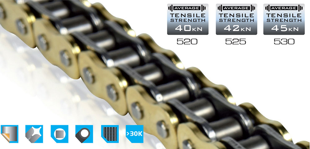 Tsubaki 520 Sigma X-Ring Gold Chain